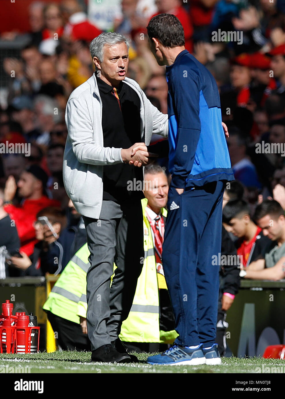 Manchester United manager Jose Mourinho (left) and Watford manager Javi ...