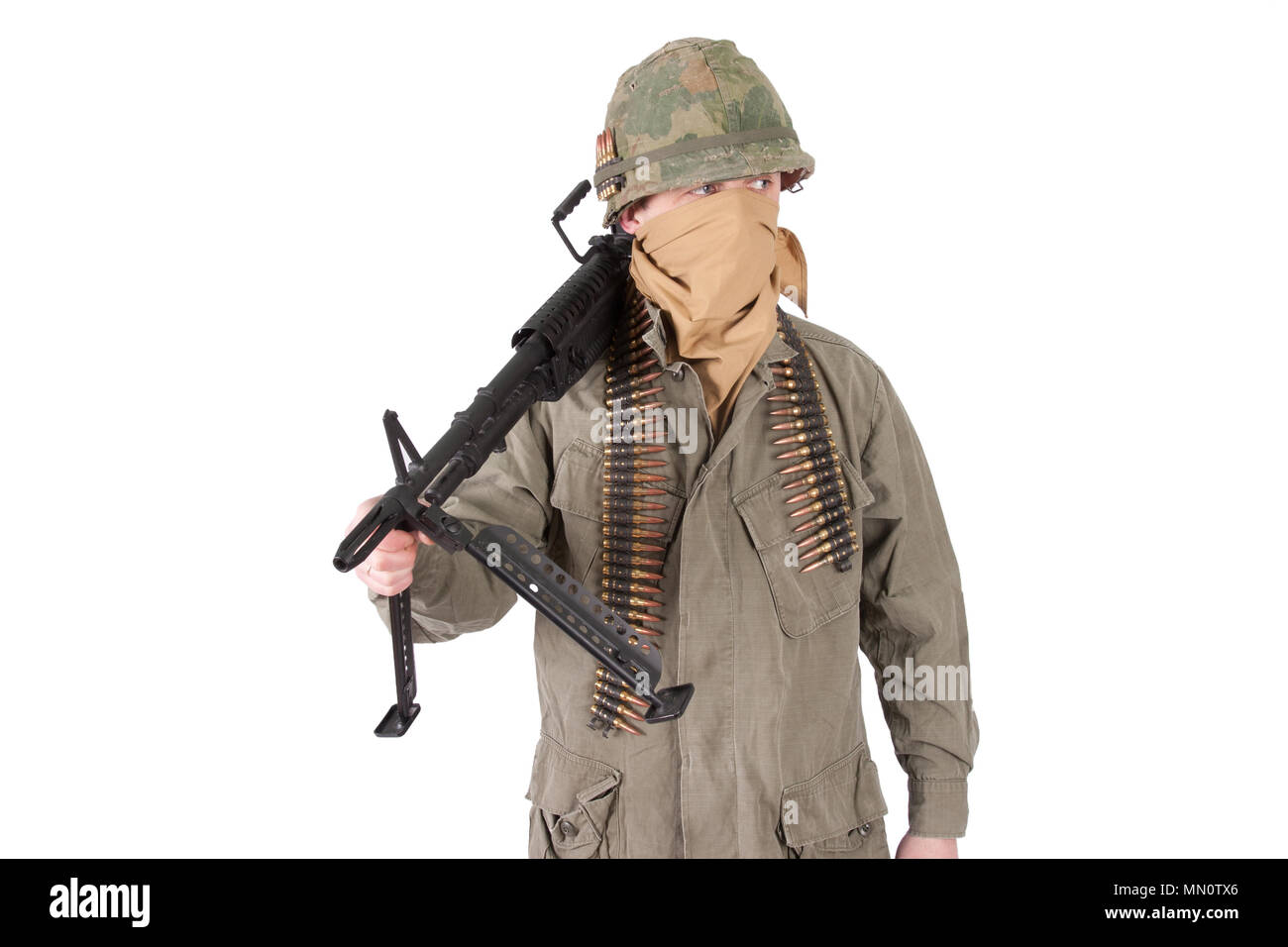 Soldiers Machine Gun Lower Manhattan