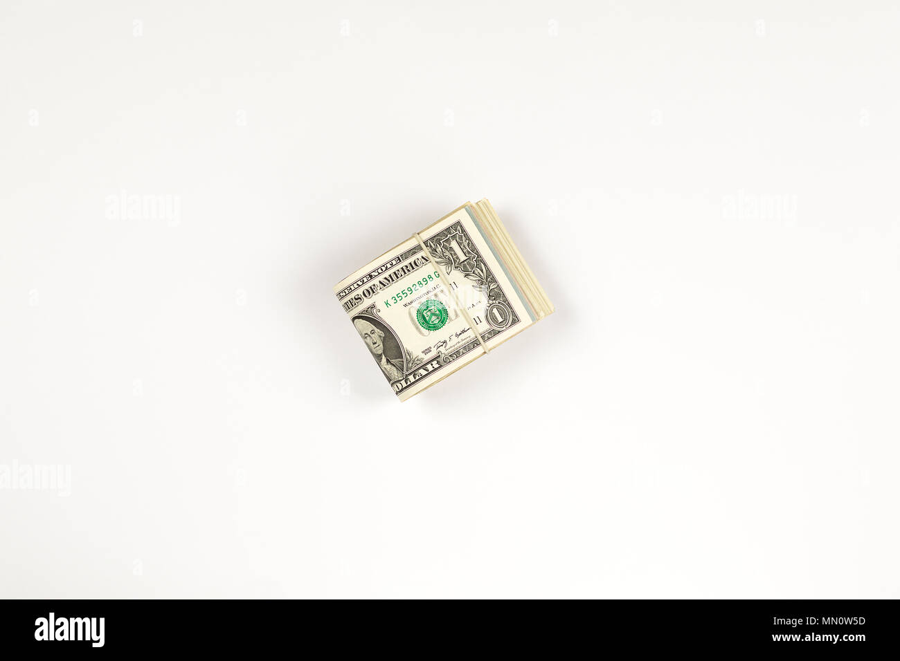 Stack of USA 1 dollars isolated on white background Stock Photo - Alamy