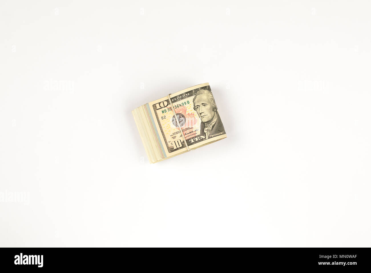 10 dollar bill stack hi-res stock photography and images - Alamy