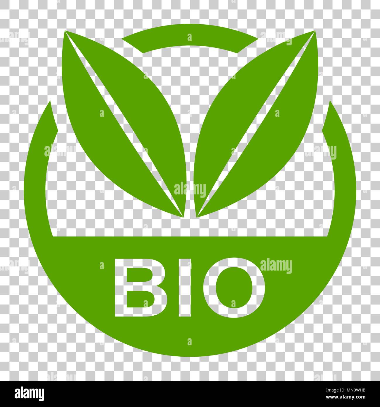 Bio label badge vector icon in flat style. Eco organic product stamp ...