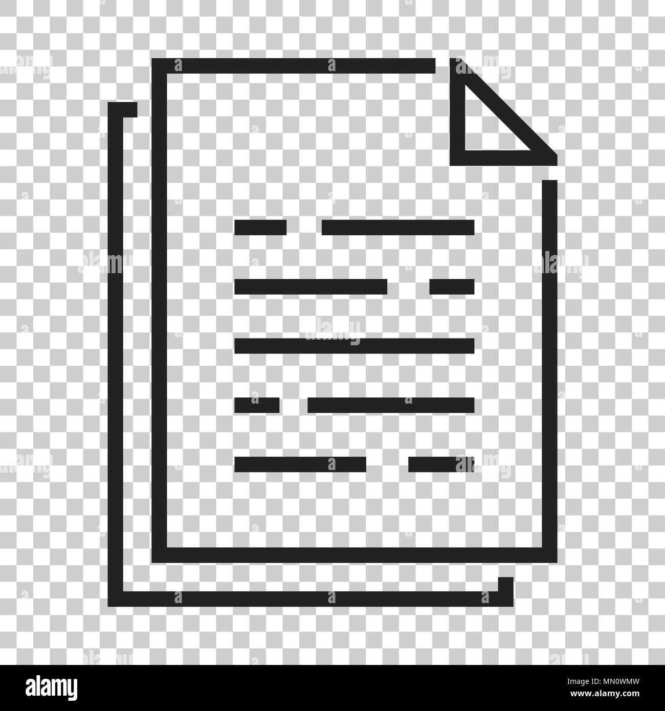 Document paper icon in flat style. Terms sheet illustration on isolated ...