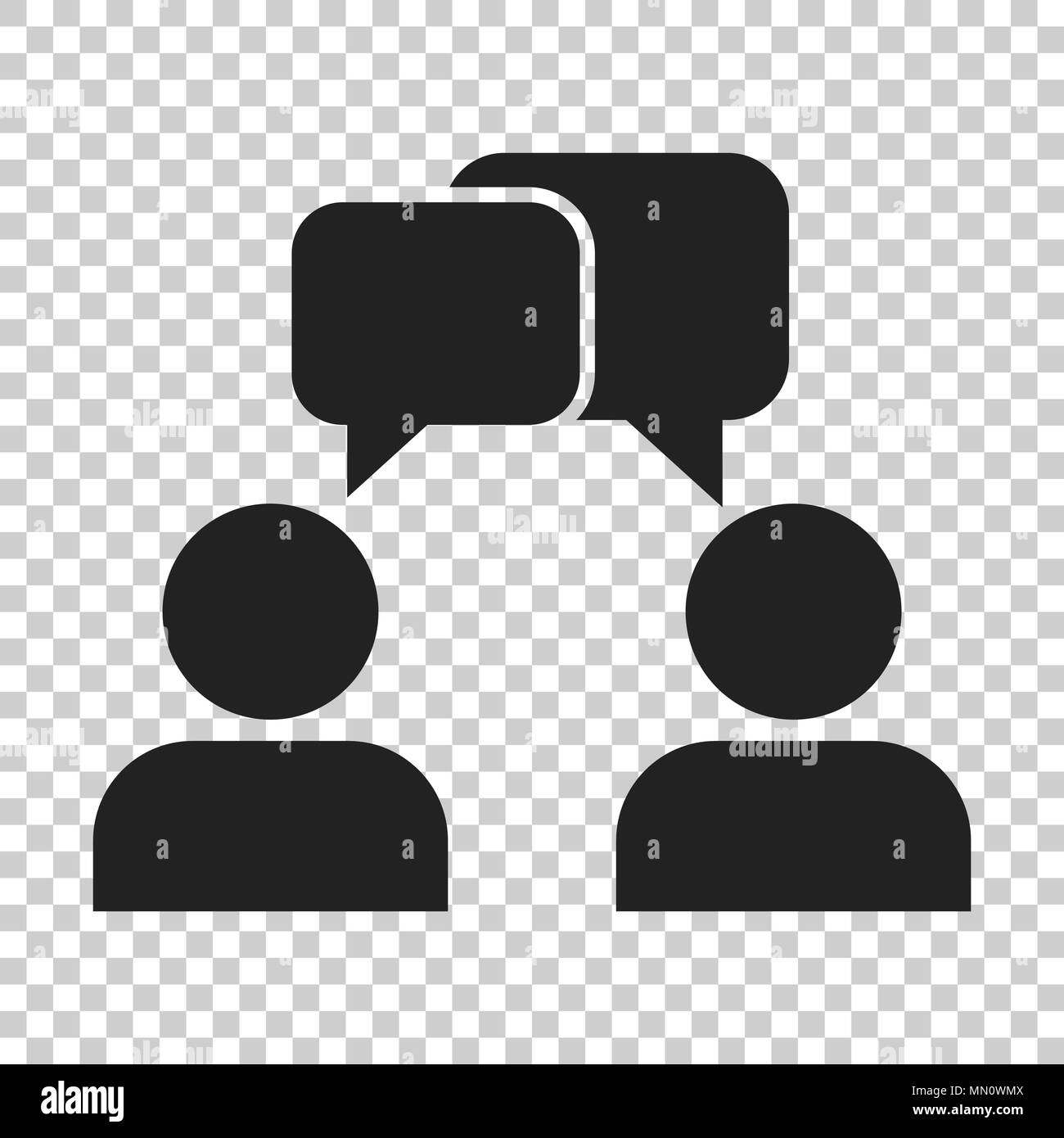 Talk people icon in flat style. Man with speech bubble illustration on ...