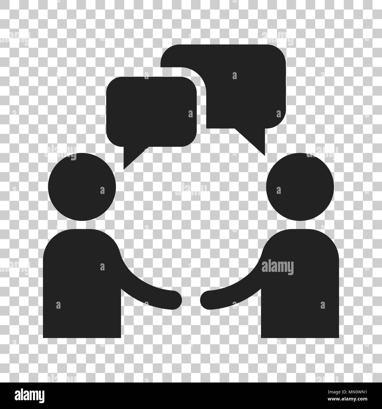 Talk people icon in flat style. Man with speech bubble illustration on ...