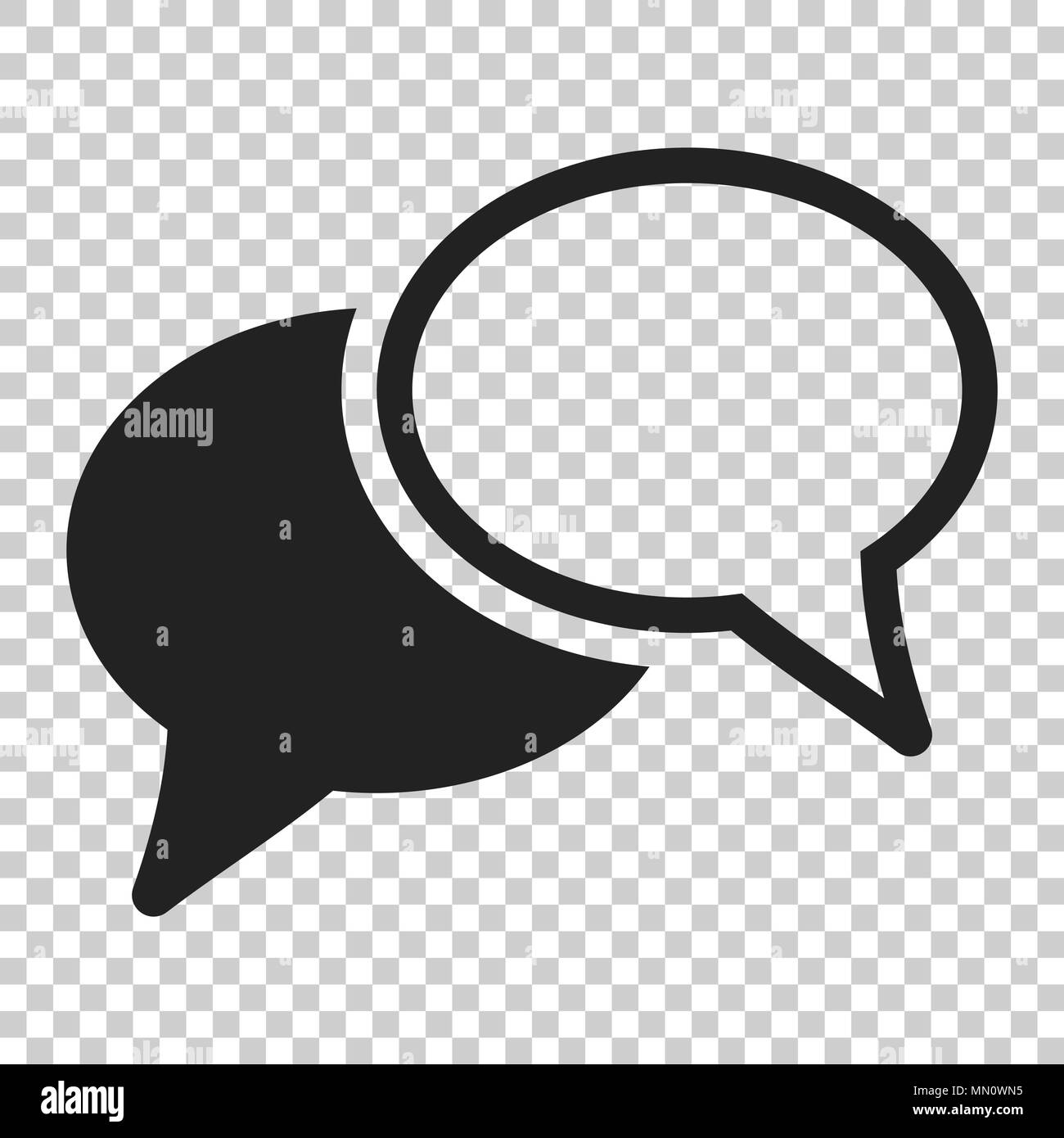 Speech bubble flat vector icon. Discussion dialog logo illustration ...