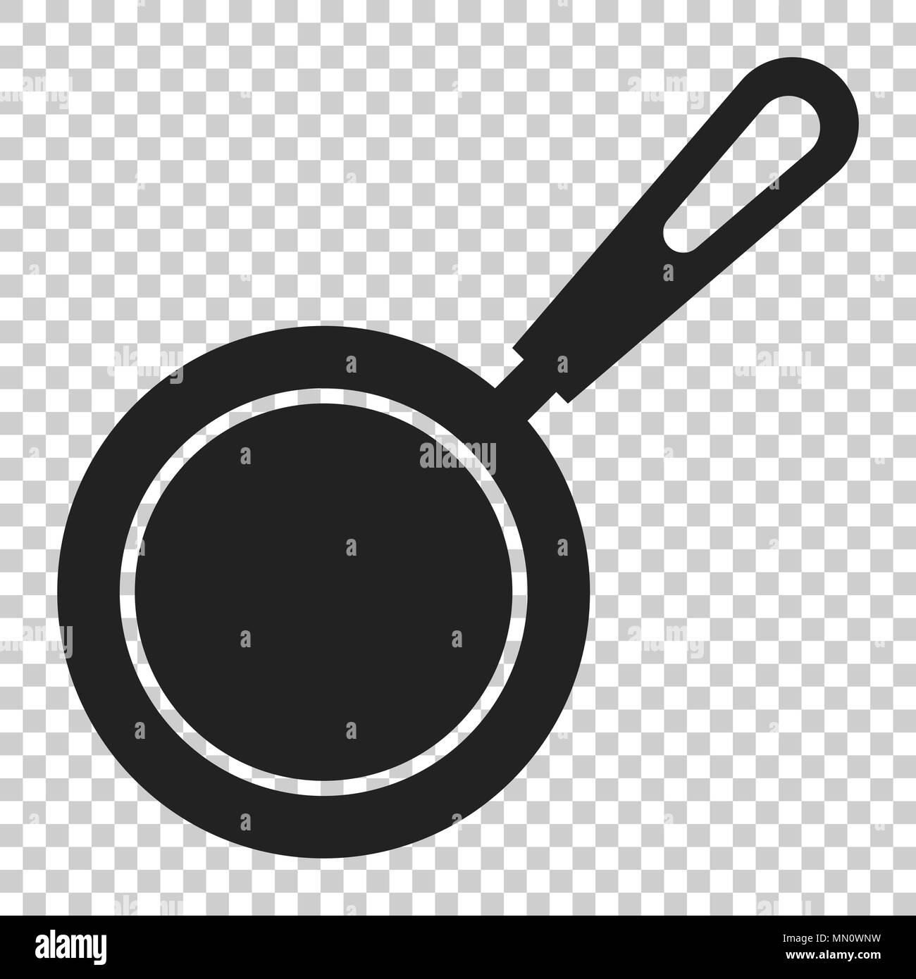 Frying pan icon in flat style. Cooking pan illustration on isolated ...