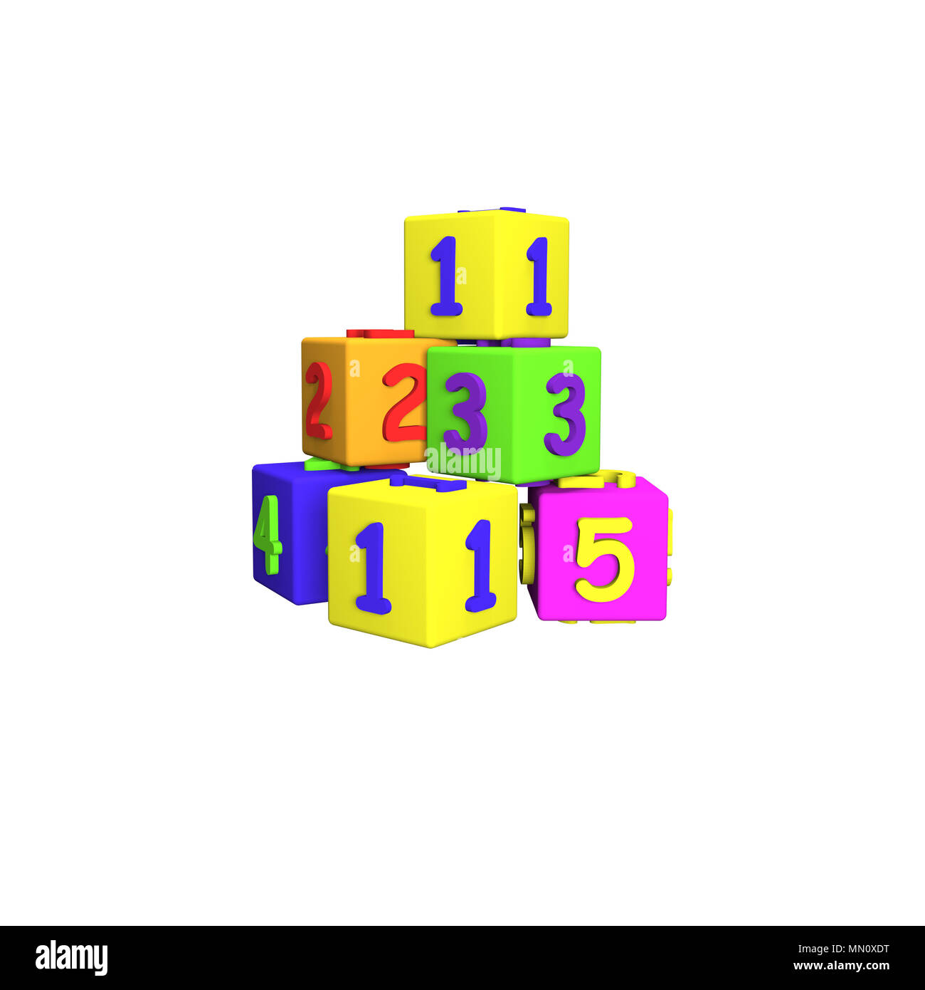 toy blocks pyramid of colorful cubes, cubes with numbers, illustration ...