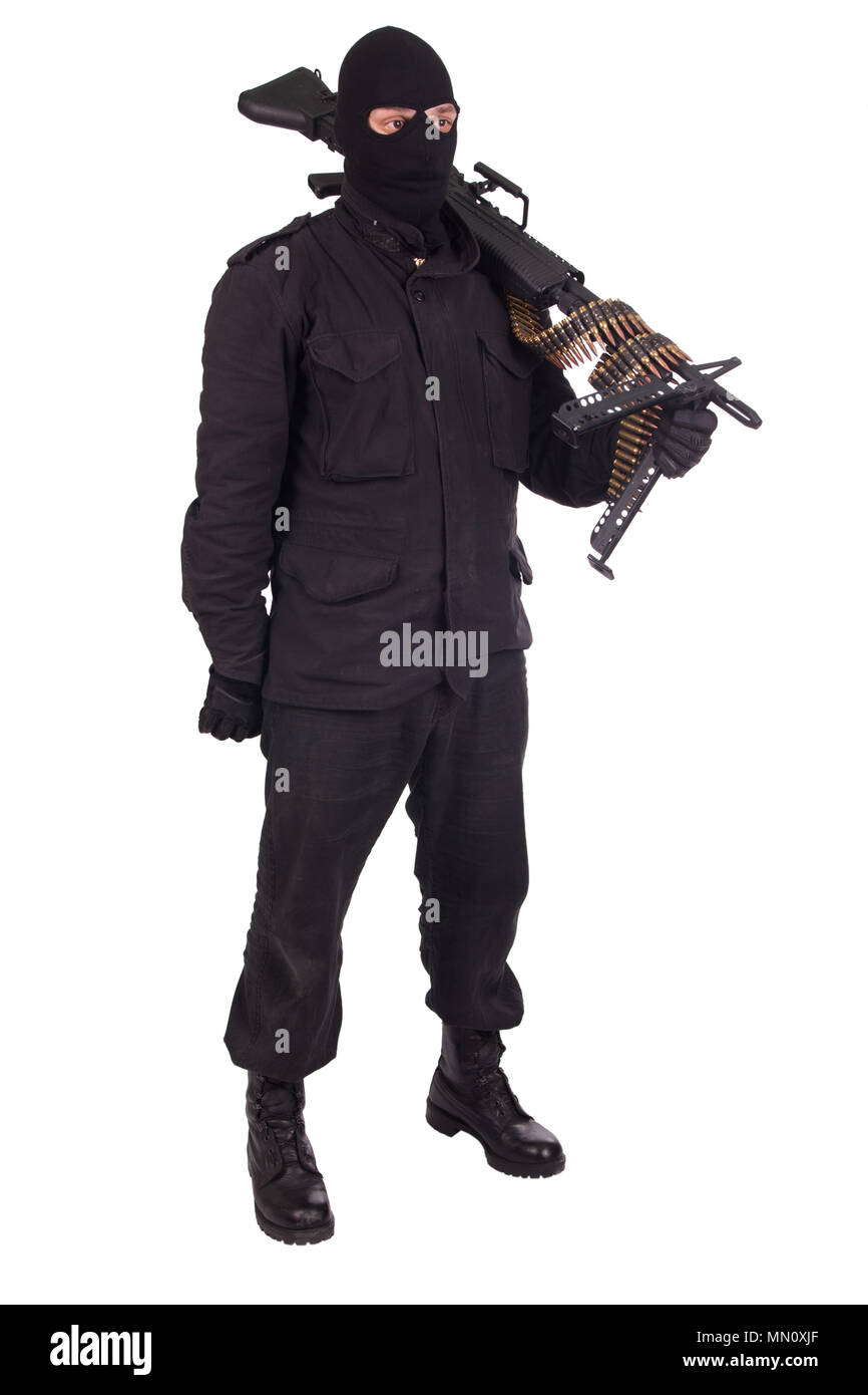 Armed with machine gun m60 Cut Out Stock Images & Pictures - Alamy