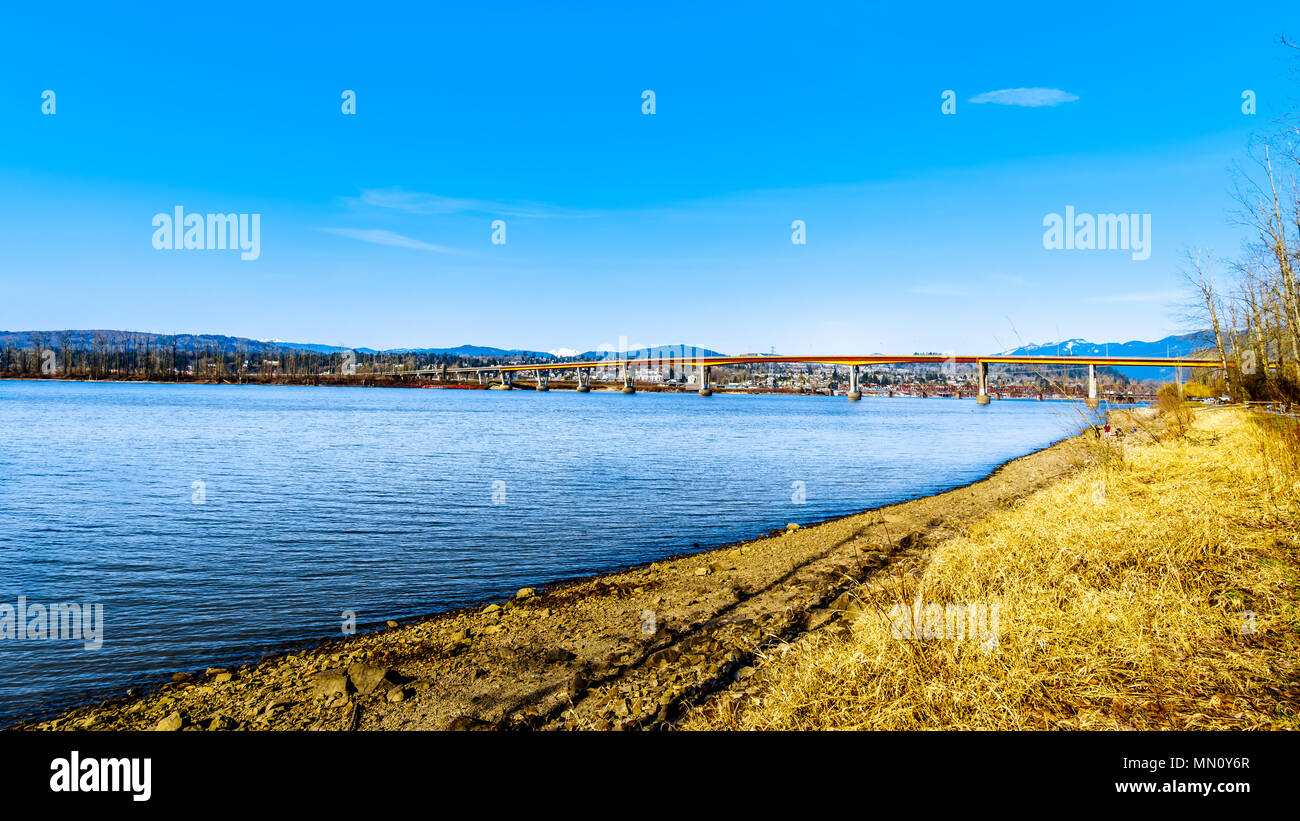 Mission Bridge over the Fraser River on Highway 11 from the Matsqui ...