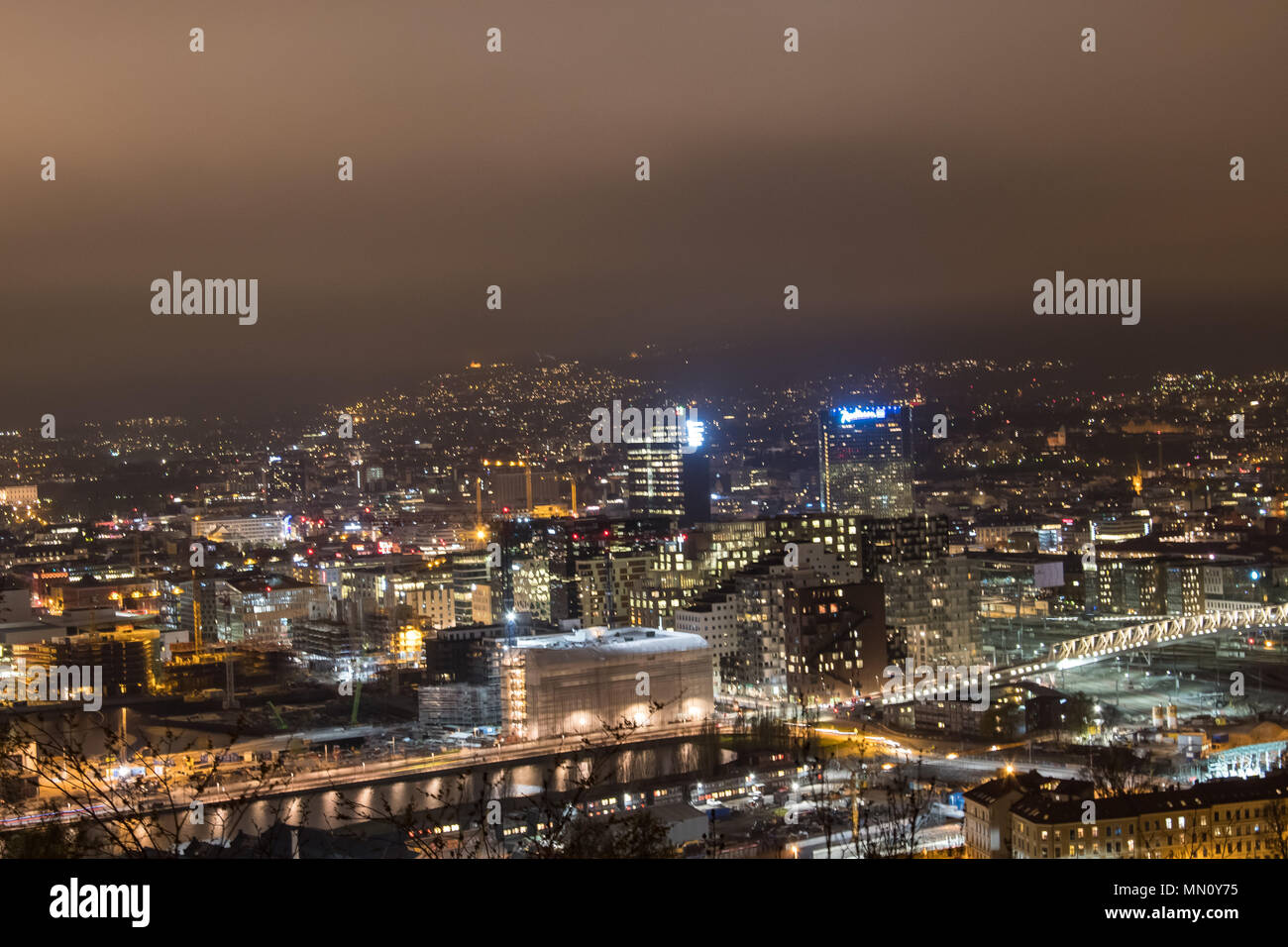 Night view of Oslo City, Norway Stock Photo - Alamy