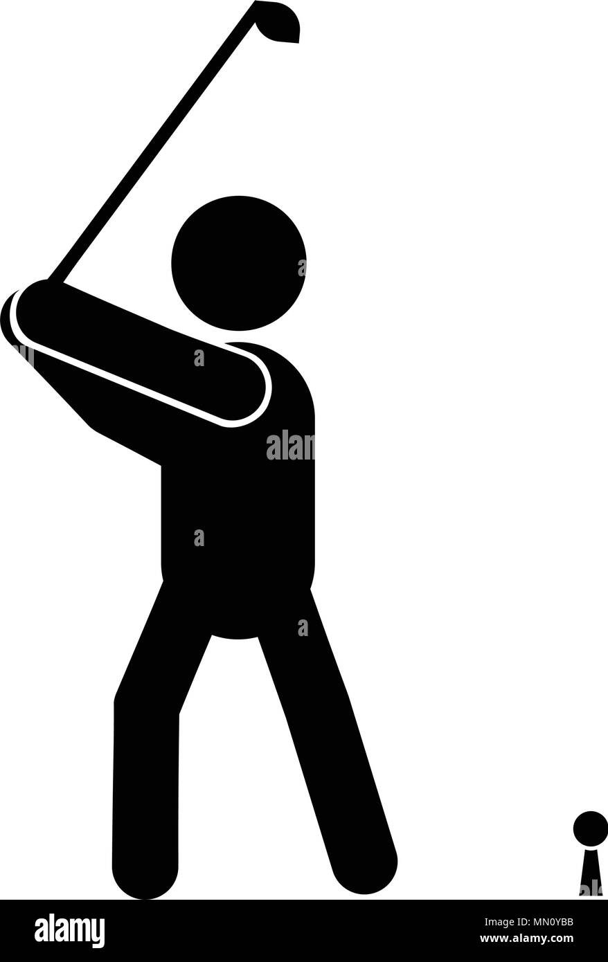 Playing golf icon, isolated on white background Stock Vector Image ...