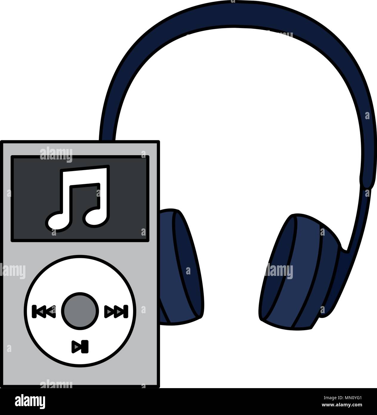 mp3 player with earphones device vector illustration design Stock ...