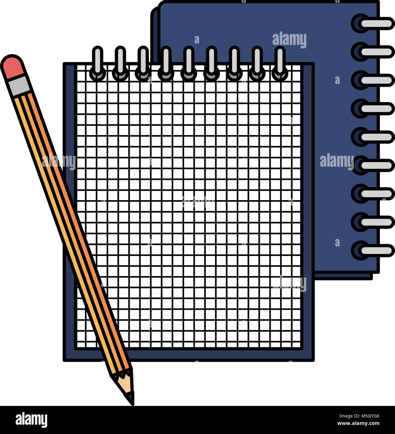 notebook school with pencil vector illustration design Stock Vector ...