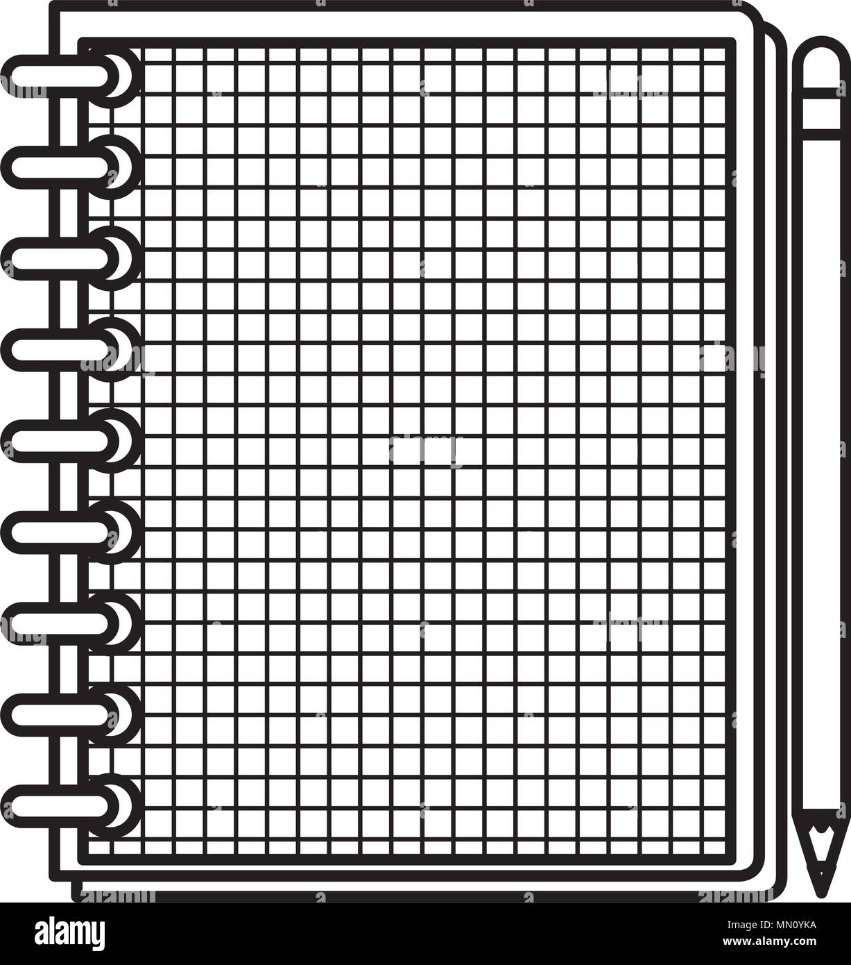 notebook school with pencil vector illustration design Stock Vector ...