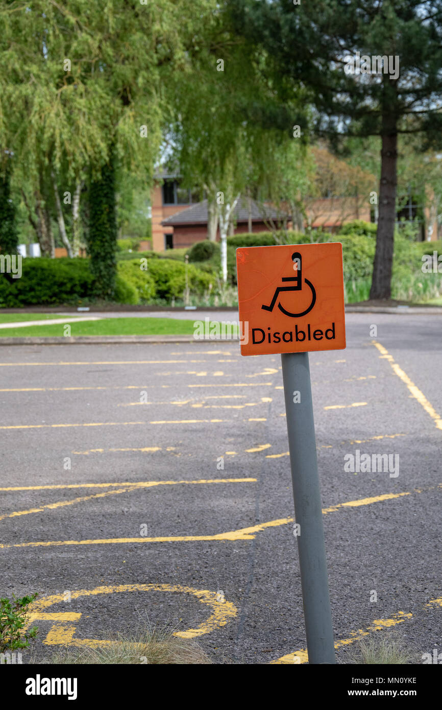 Signs for Disable people to park their car in the car park Stock Photo ...