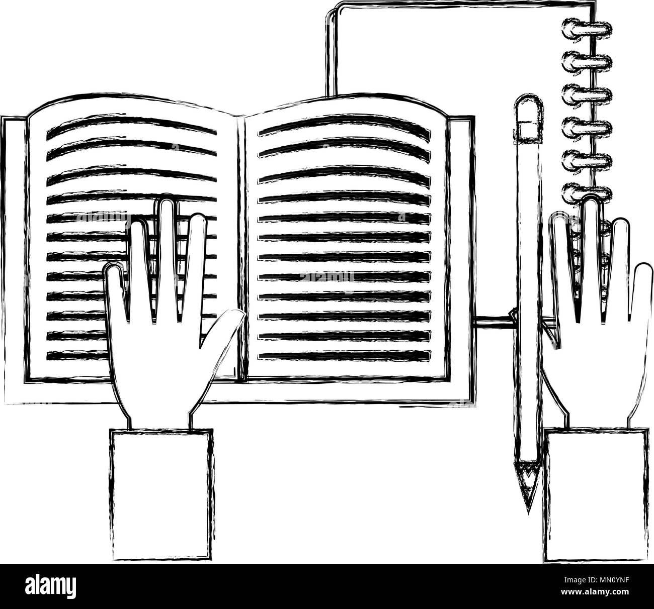 hand writing in notebook school vector illustration design Stock Vector ...