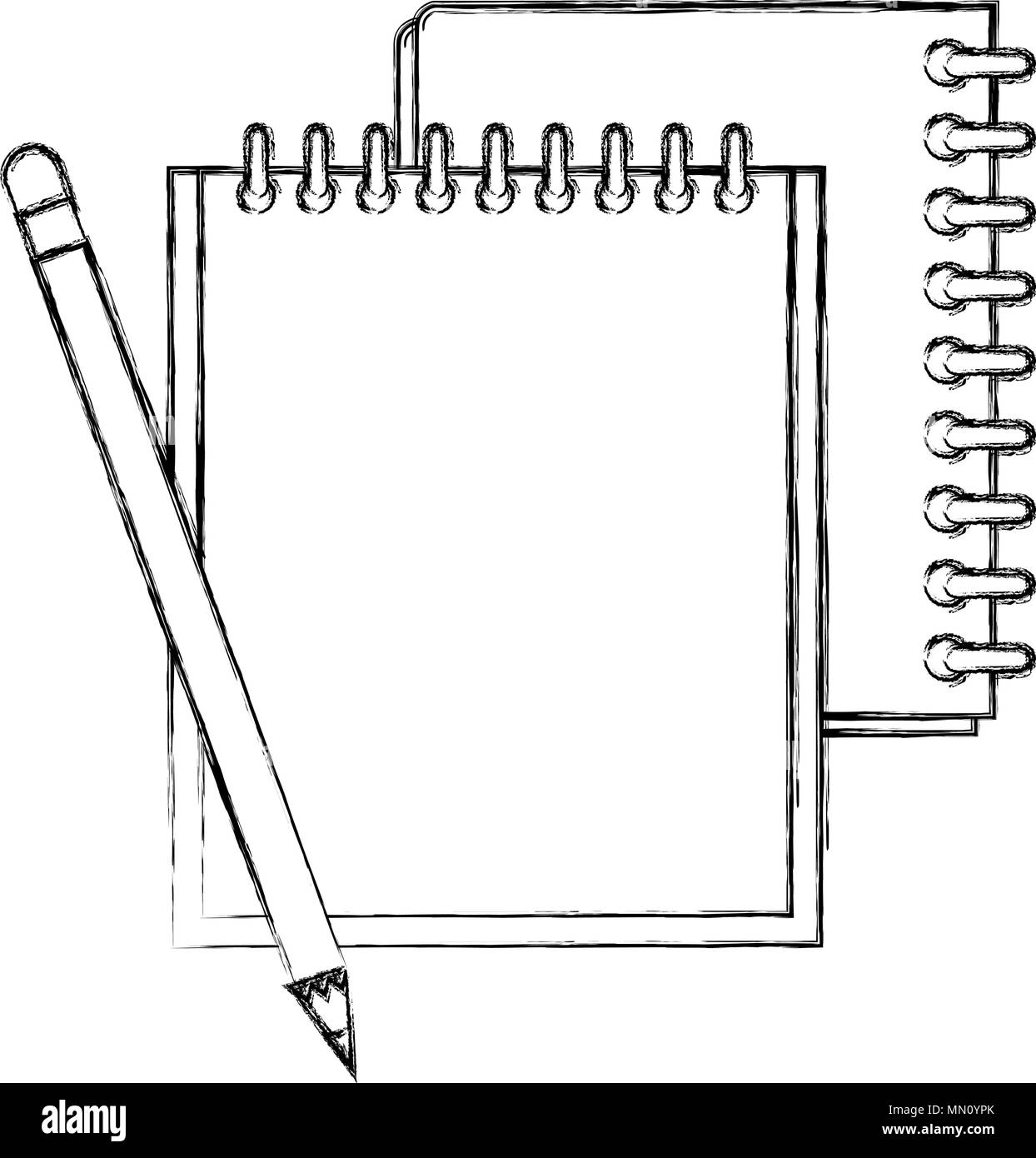 notebook school with pencil vector illustration design Stock Vector ...