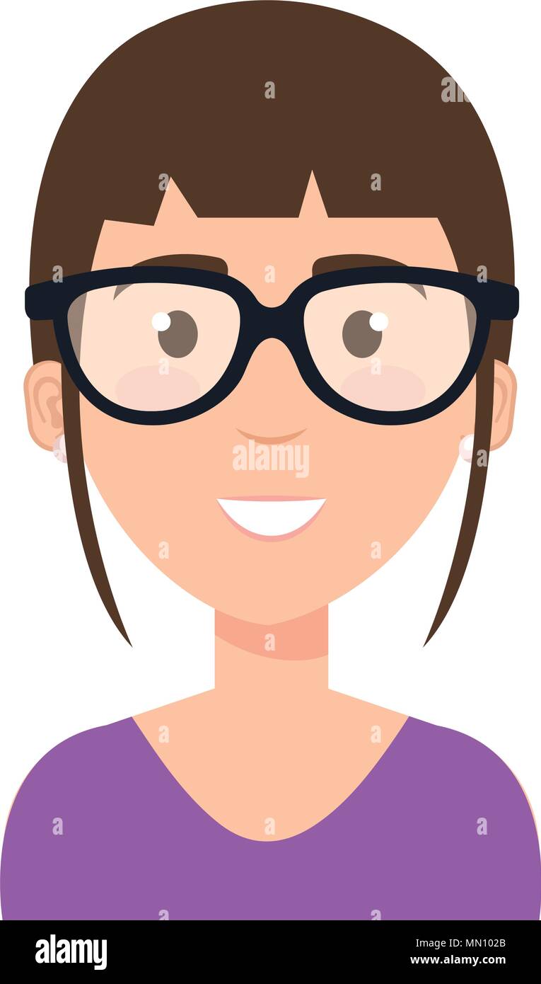beautiful woman with glasses avatar character Stock Vector Image & Art ...