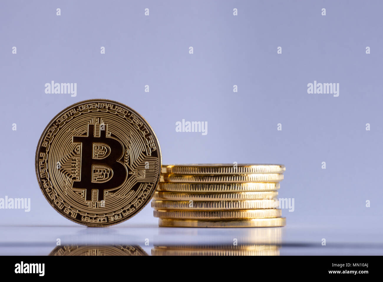 Bitcoin on white background Stock Photo - Alamy