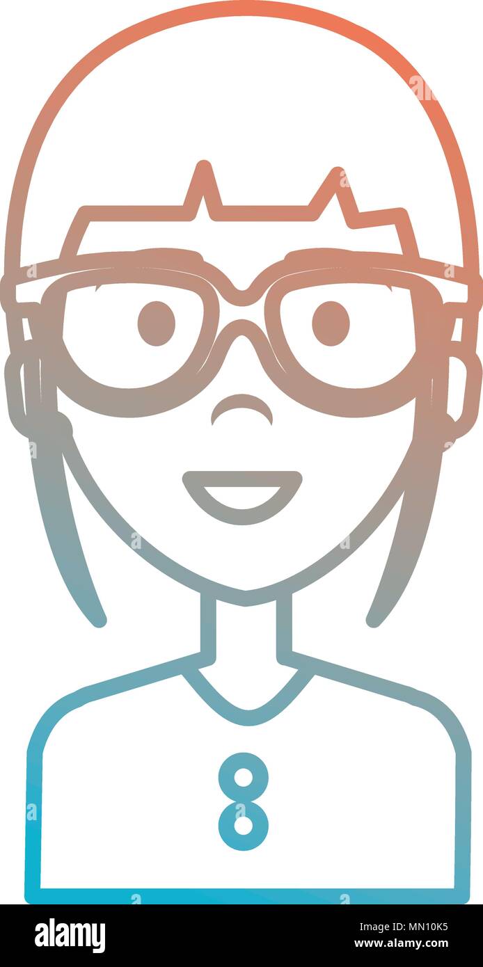 beautiful woman with glasses avatar character Stock Vector Image & Art ...