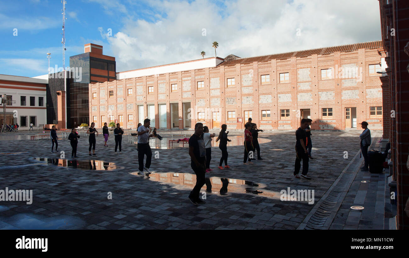 Young people dancing in the inner courtyard of El Cuartel Cultural ...