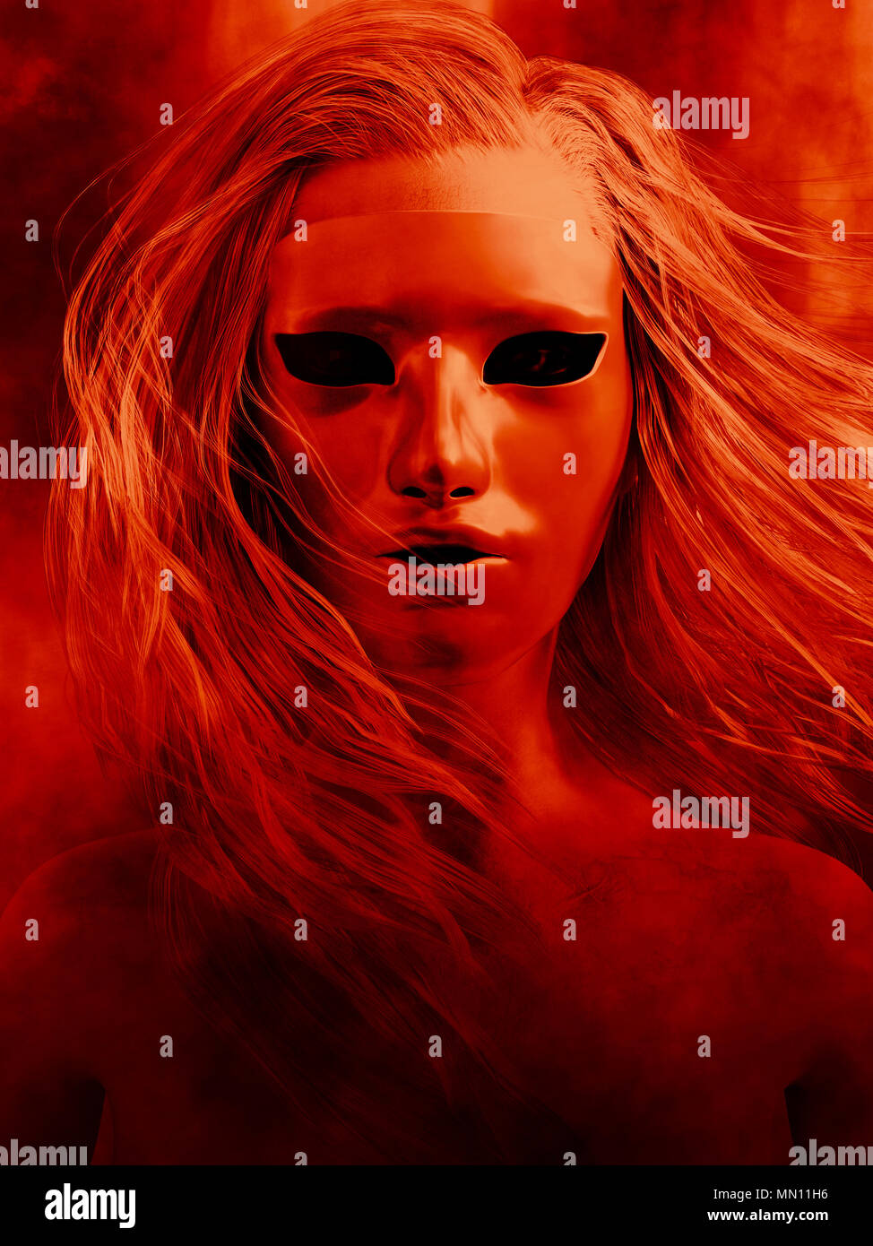 Ghost woman with mask,3d illustration Stock Photo - Alamy