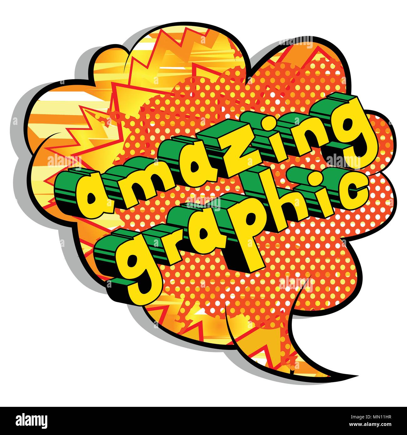 Amazing Graphic - Comic book style phrase on abstract background Stock ...