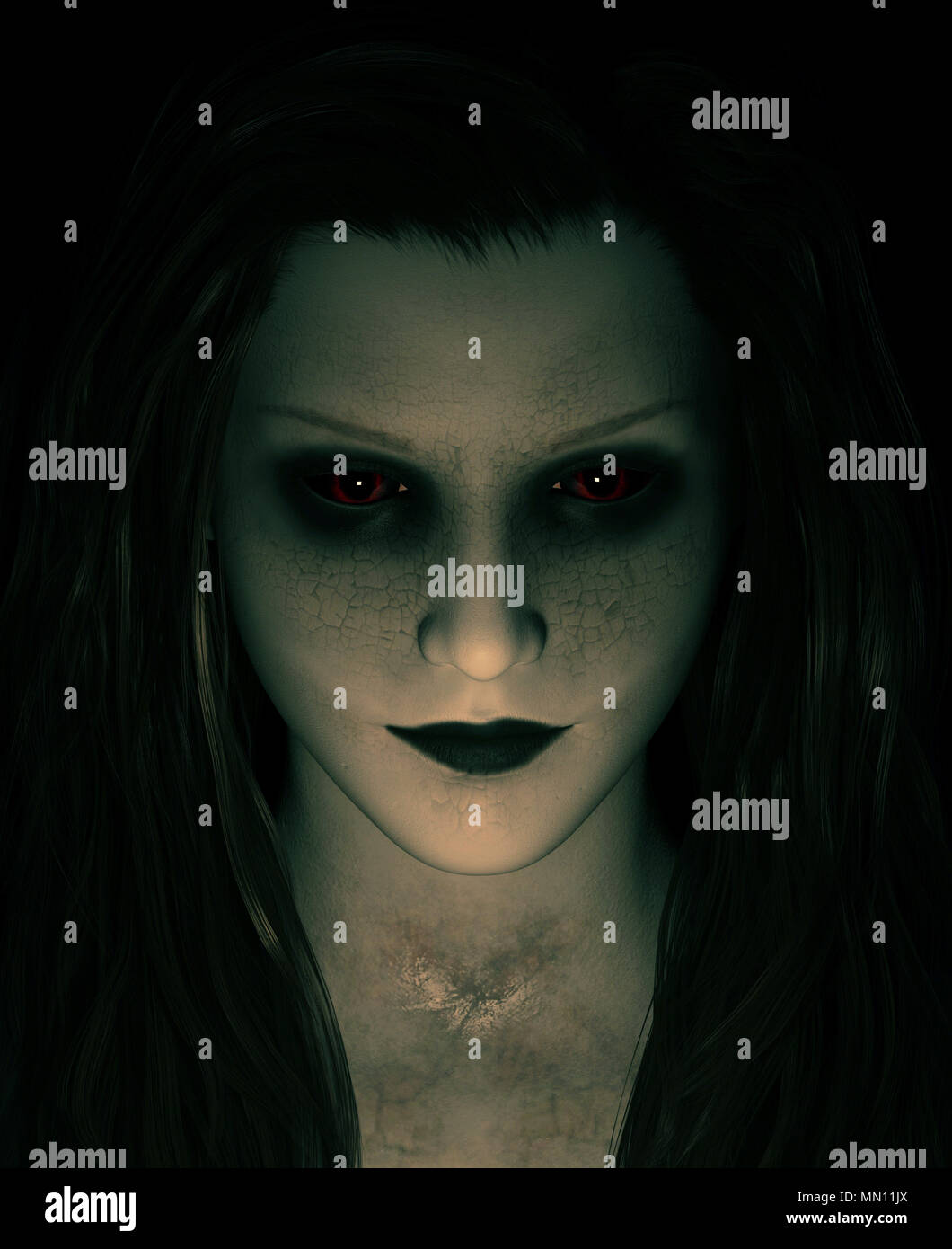 Ghost woman in haunted house,3d illustration Stock Photo - Alamy