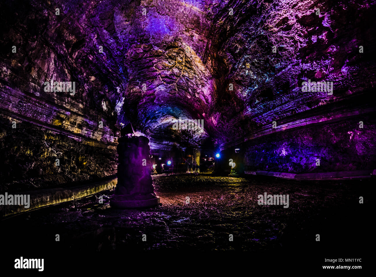 The Manjanggul Lava Tube is located in Gimnyeong-ri, Gujwaeup, Jeju ...