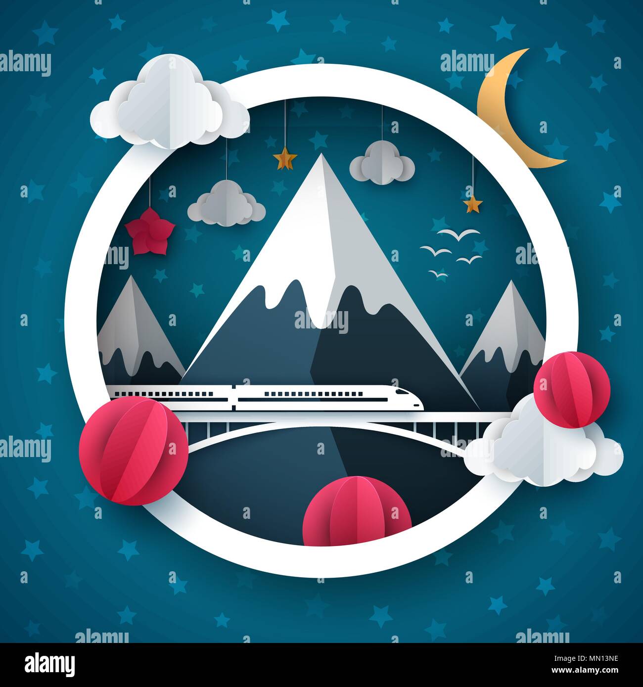 Train track illustration hi-res stock photography and images - Alamy