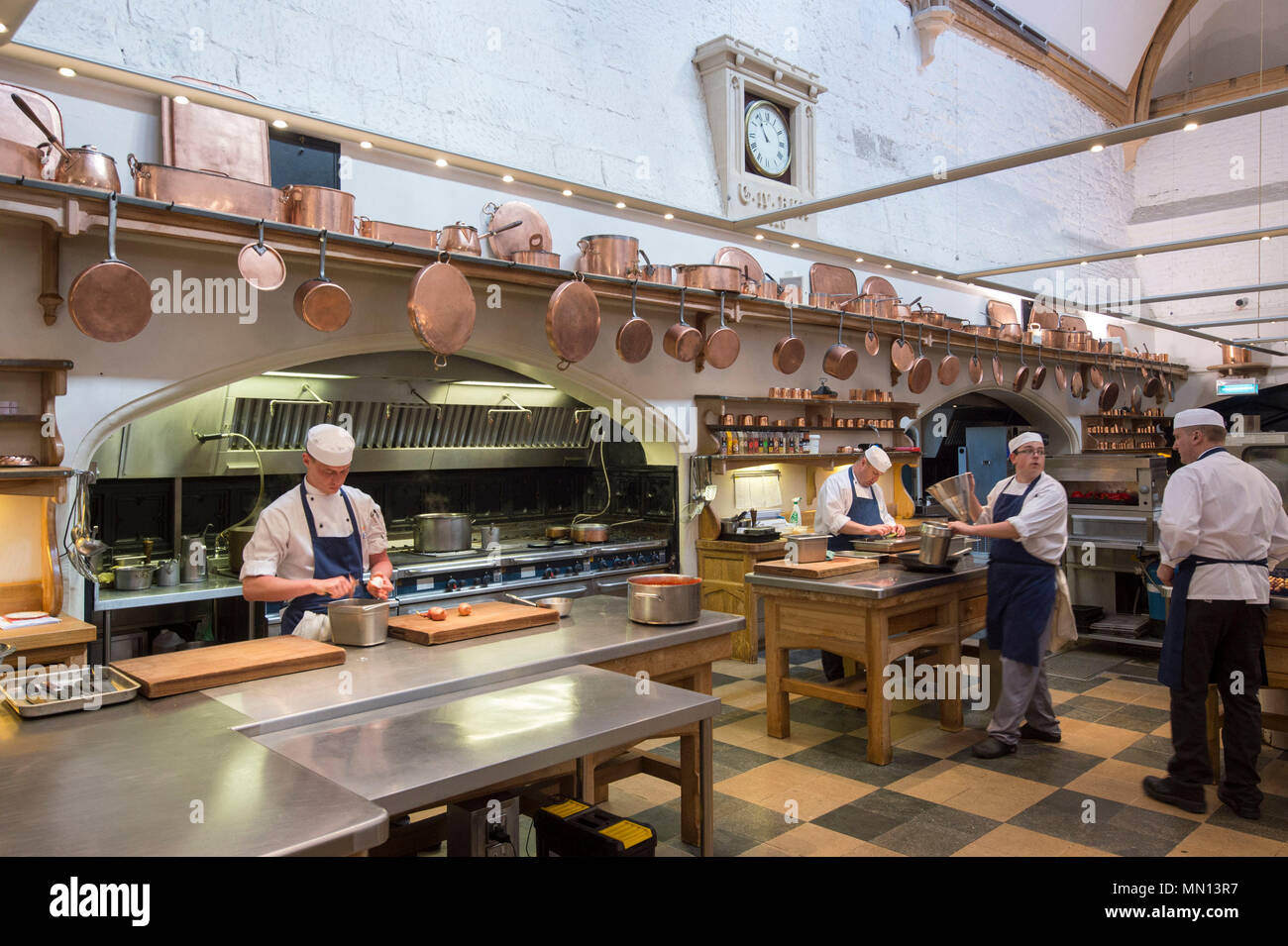 The royal kitchen at Windsor Castle where preparations are underway for ...