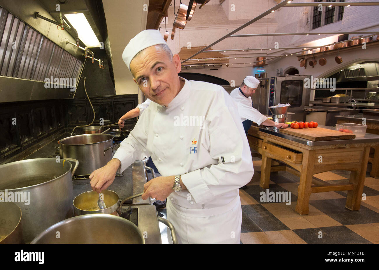 Royal chef Mark Flanagan at the royal kitchen at Windsor Castle where ...