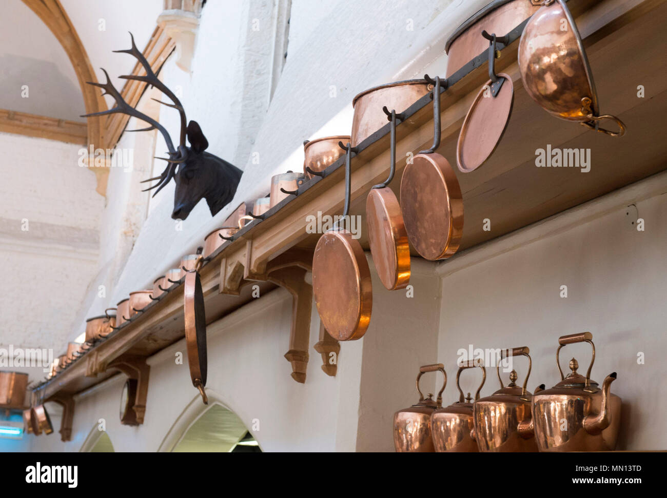 The royal kitchen at Windsor Castle where preparations are underway for ...