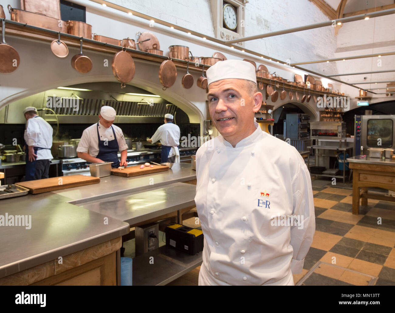 Royal chef Mark Flanagan at the royal kitchen at Windsor Castle where ...