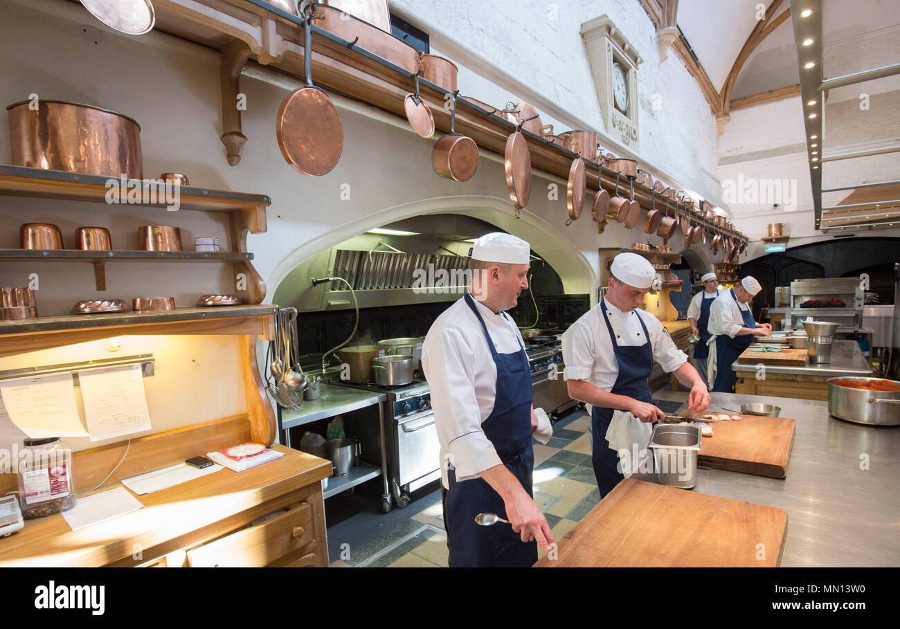 The royal kitchen at Windsor Castle where preparations are underway for ...