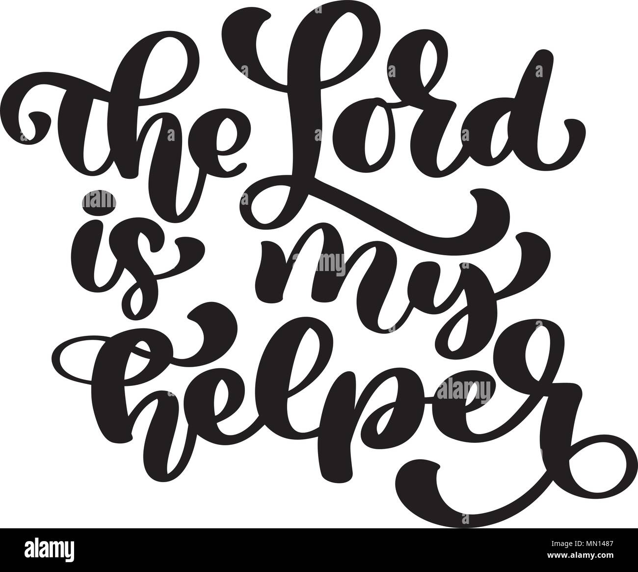 Hand lettering The Lord is my helper. Biblical background. New ...