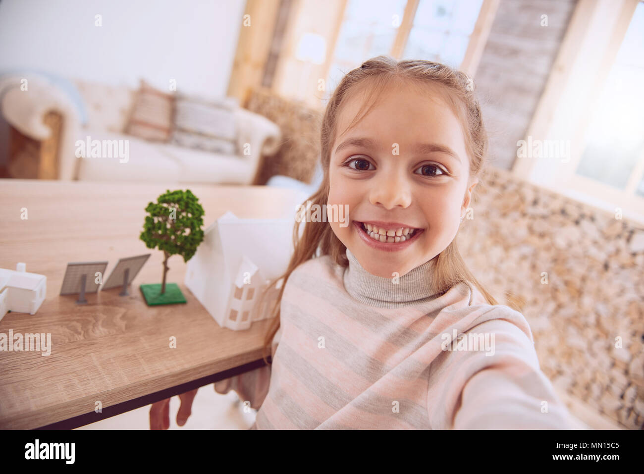 Photo pretty positive girl hi-res stock photography and images - Alamy