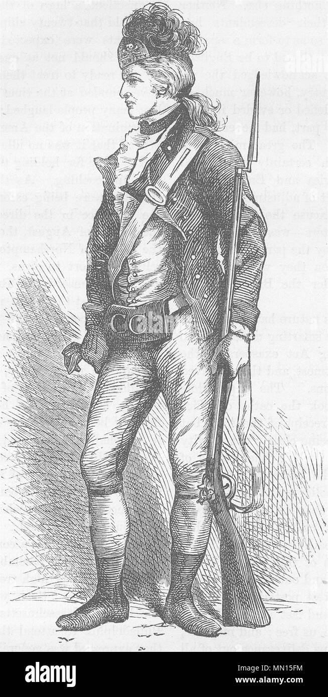 USA. A real American rifleman, 1780 c1880 old antique vintage print ...