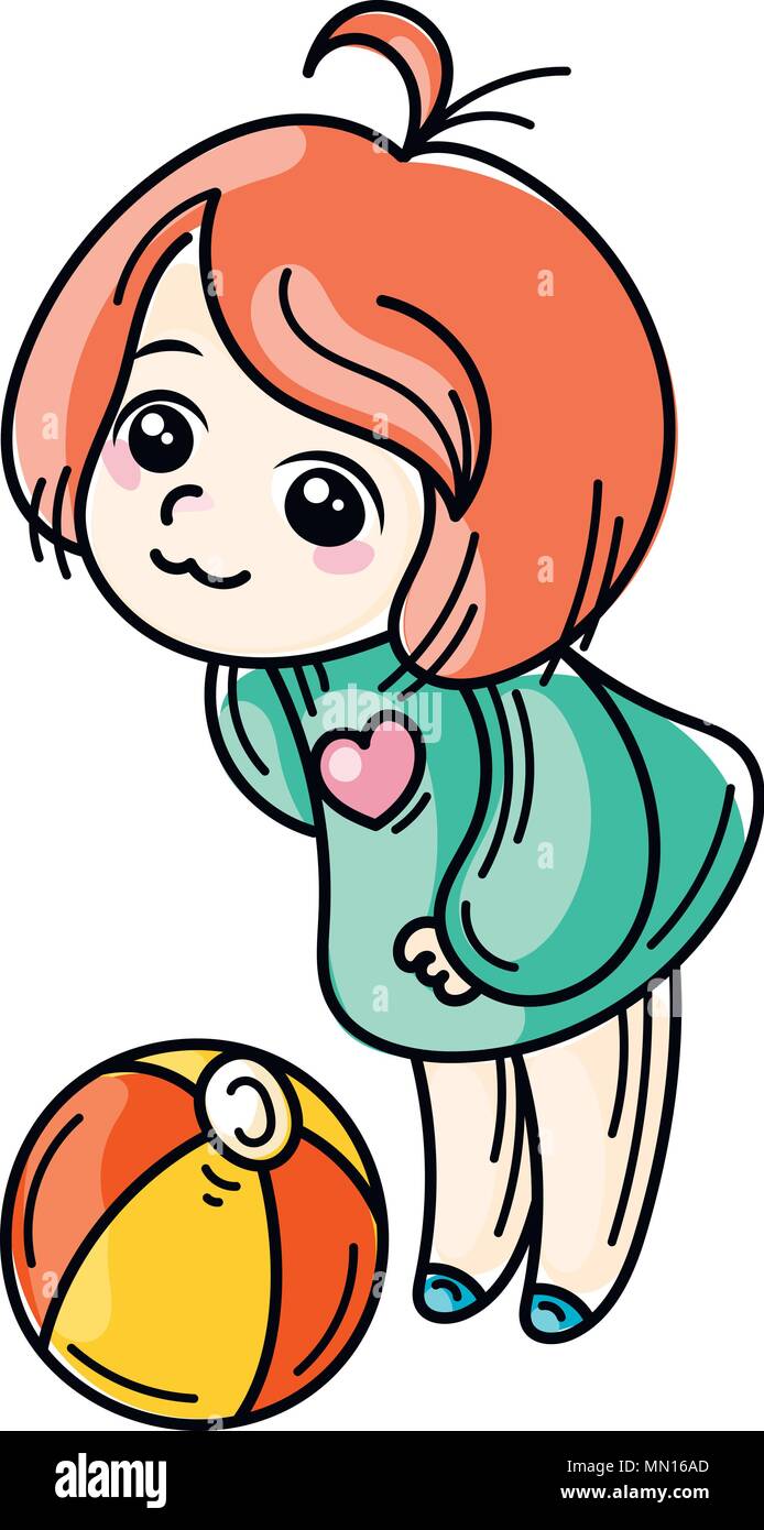 Cute cartoon lined kids. Vector and illustration Stock Vector Image ...