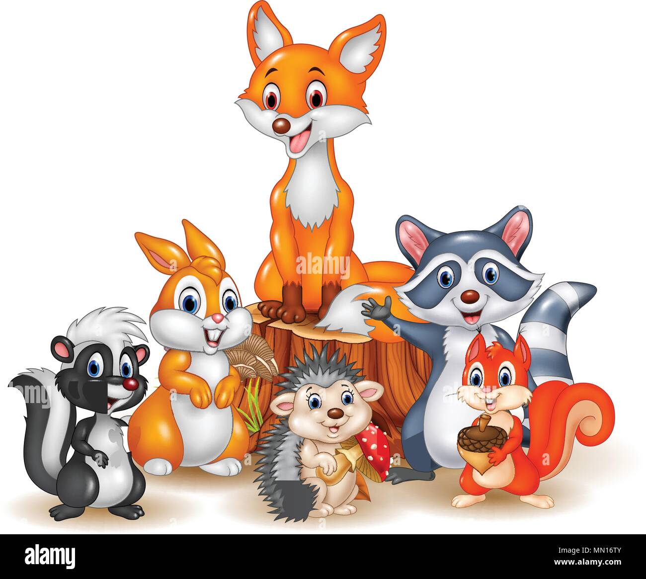 Cartoon happy wild animals Stock Vector Image & Art - Alamy