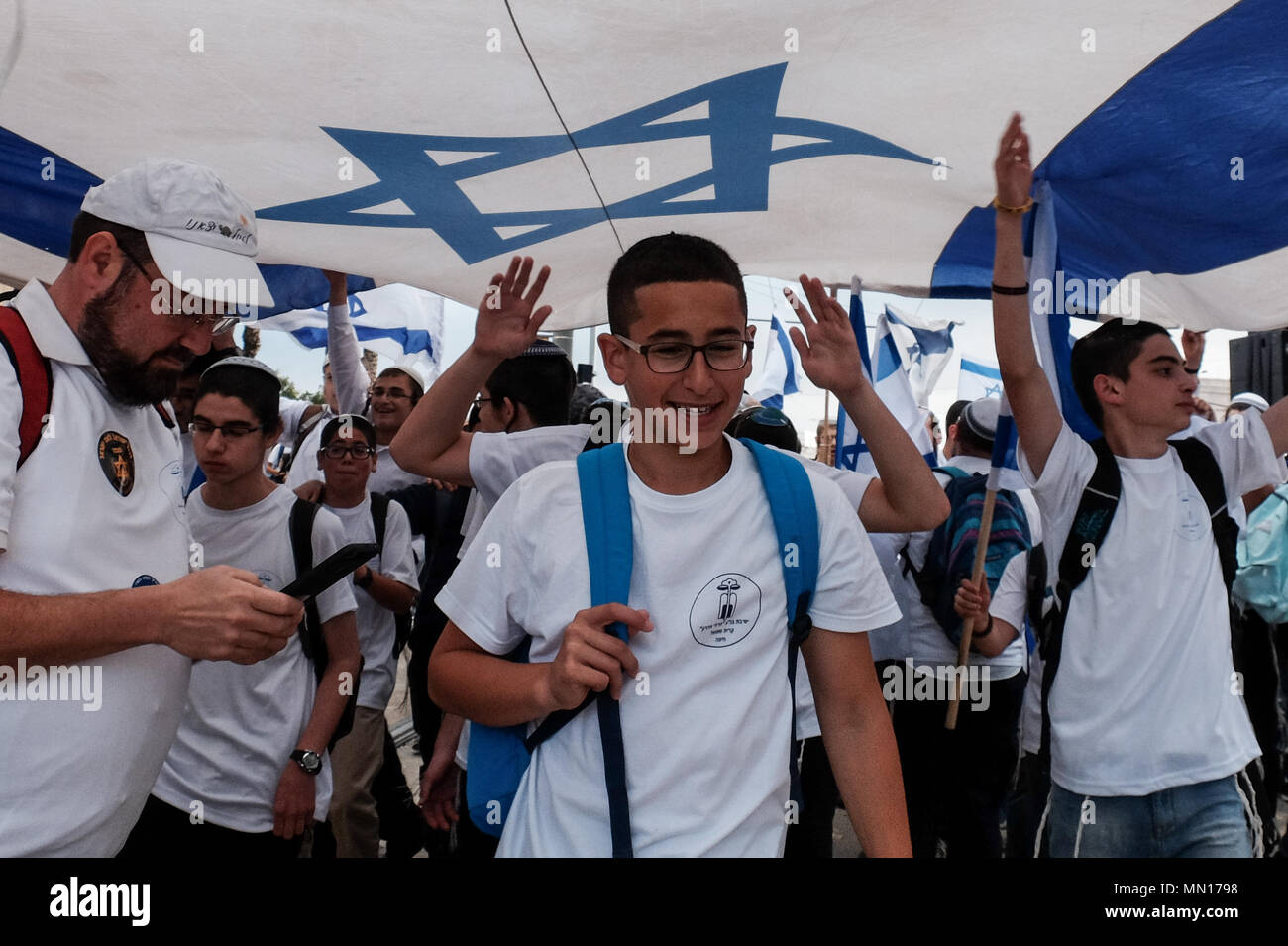 Jerusalem, Israel. 13th May, 2018. Dance of Flags participants ...
