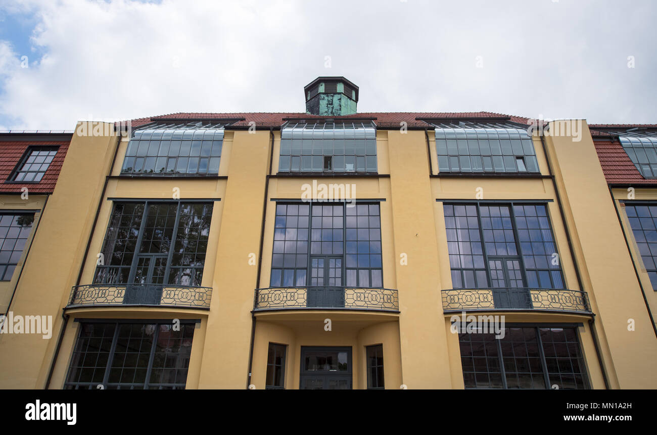 11 May 2018, Germany, Weimar: The main building of the Bauhaus ...