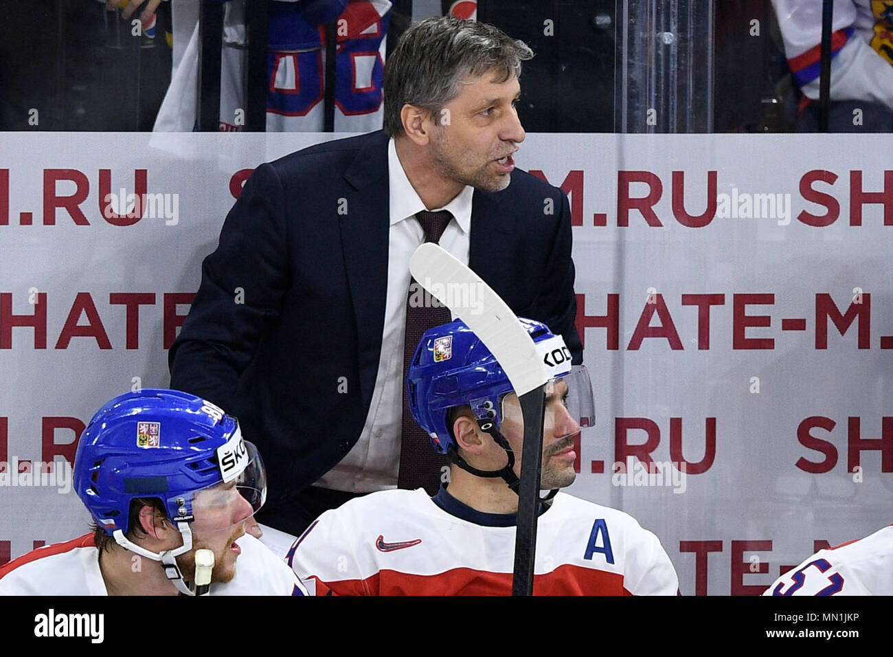 Kodan, Denmark. 13th May, 2018. Head Coach JOSEF JANDAC (CZE) in action ...