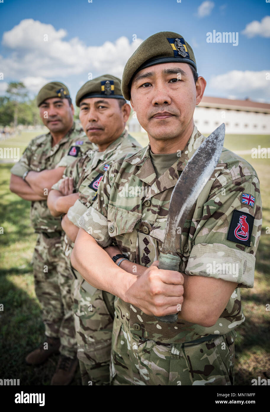 Left to right: Sgt Sanjay Ghale, WO2 Chhabindra Limbu, Capt ...