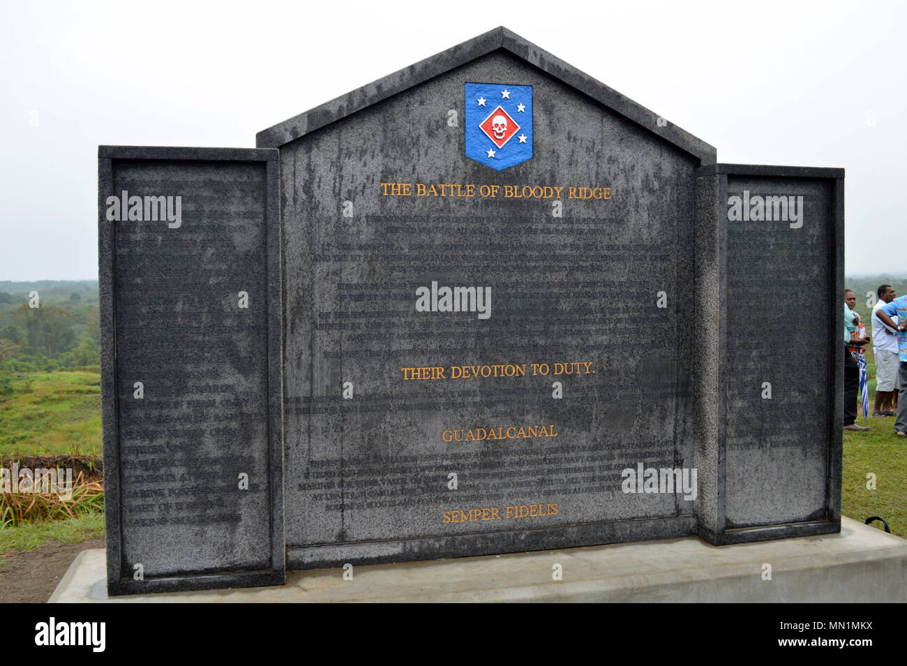 The U.S. Marine Raiders Monument atop Edson’s Ridge, also known as ...