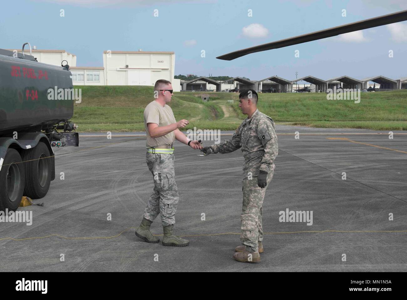 U.S. Air Force Airman 1st Class Jacob Gillis, 18th Logistics Readiness Squadron fuels ...