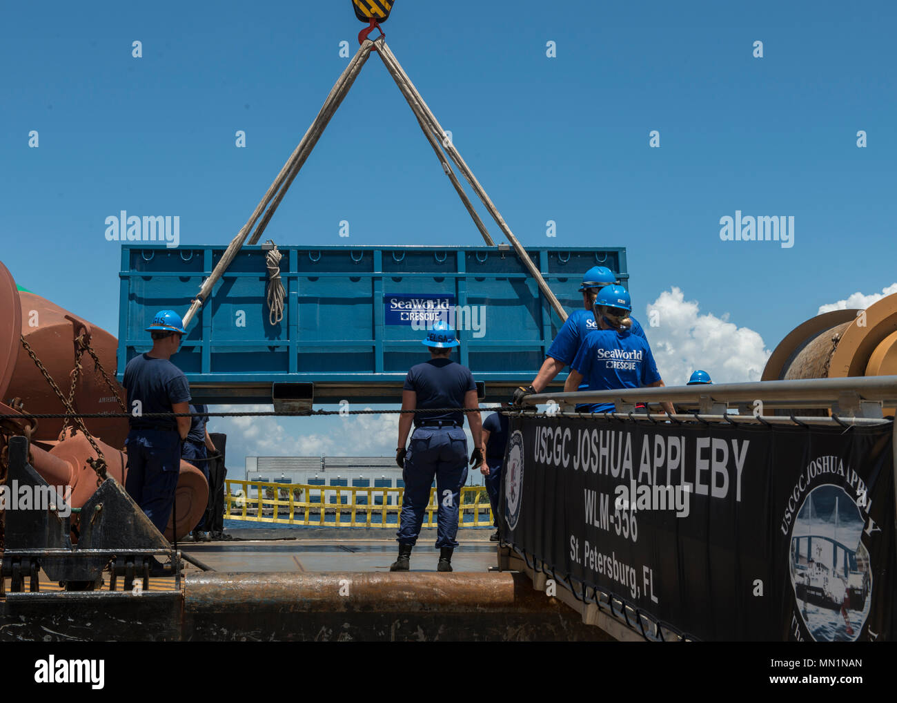 The crew of the Coast Guard Cutter Joshua Appleby, a 175-foot Keeper ...