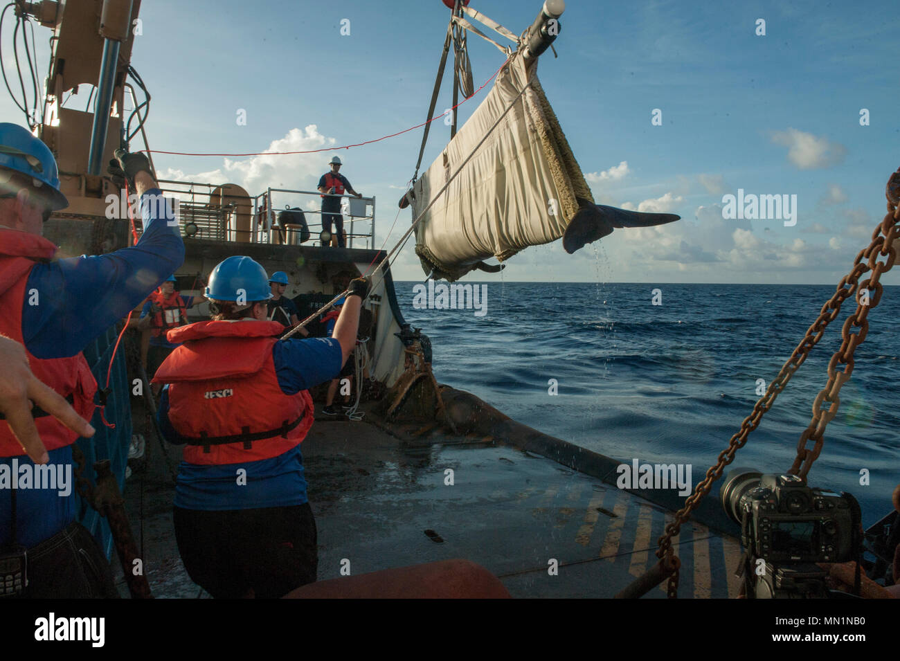 Coast Guard deck crewmembers aboard the Coast Guard Cutter Joshua ...