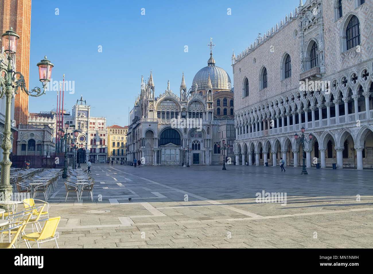 The St. Mark's Square (Piazza San Marco) with the Cathedral Basilica of ...