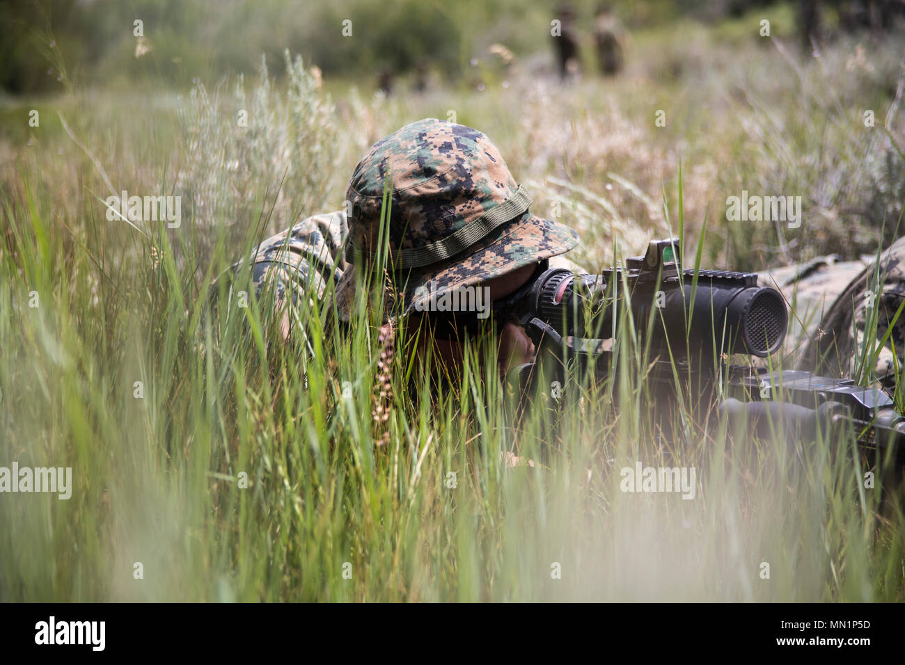 Pfc. William Brooks, machine gunner, 2nd Battalion, 8th Marine Regiment ...